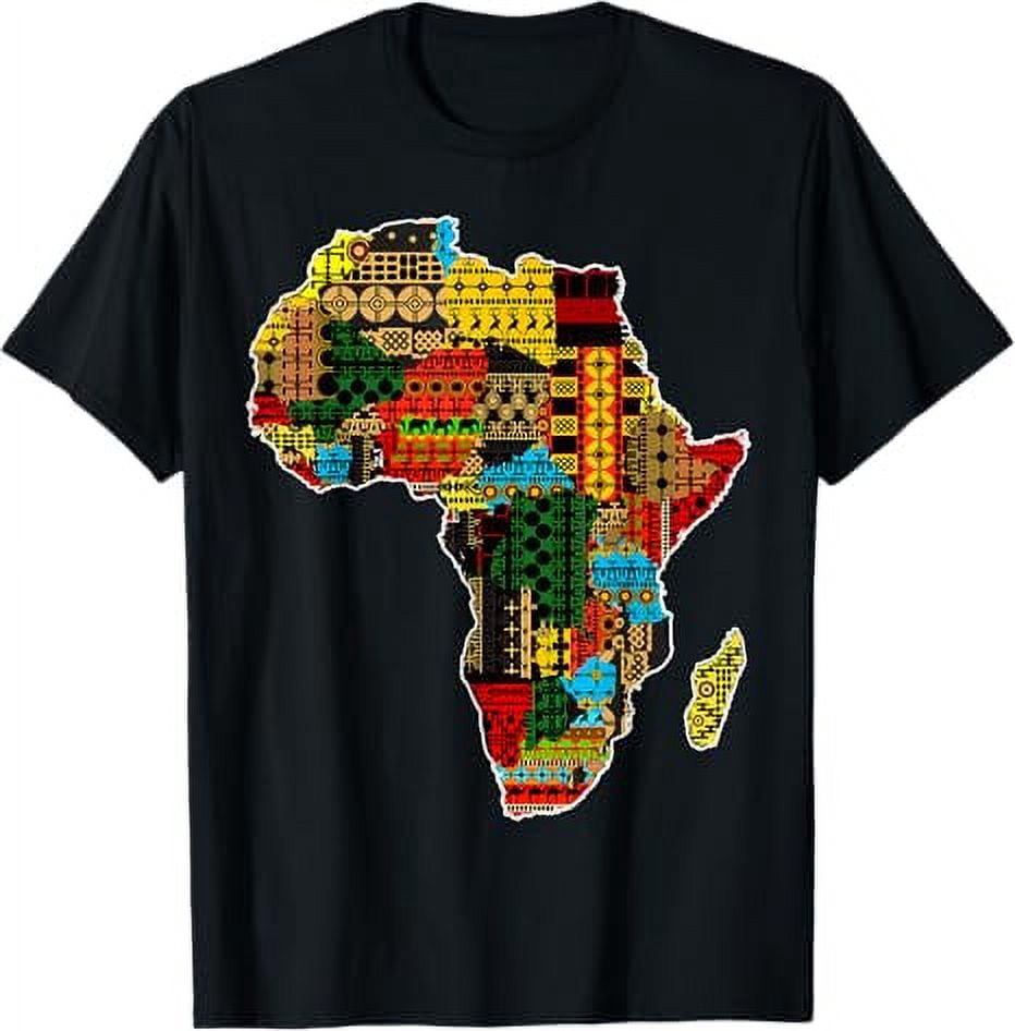Africa Map With African Traditional Ethnic Symbol Pattern T-Shirt ...