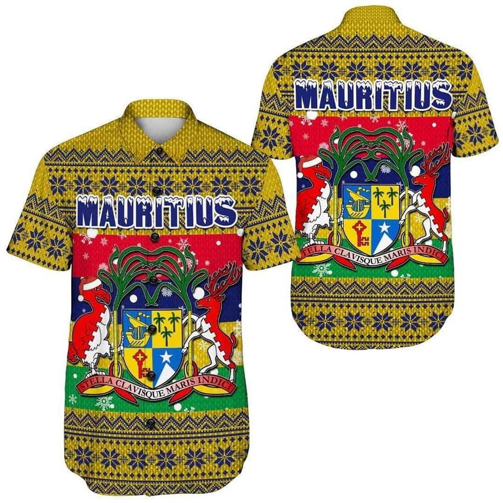 Africa Mauritius Map Flag 3D Print Shirts For Men Clothes National Emblem Beach Shirts Patriotic ...