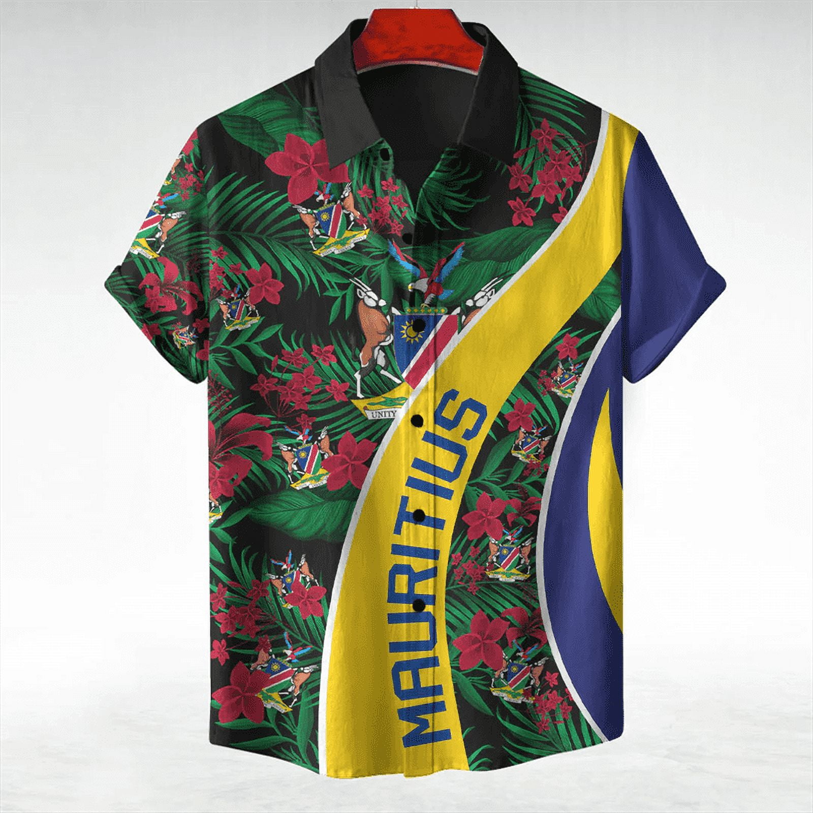 Africa Mauritius Map Flag 3D Print Shirts For Men Clothes National ...