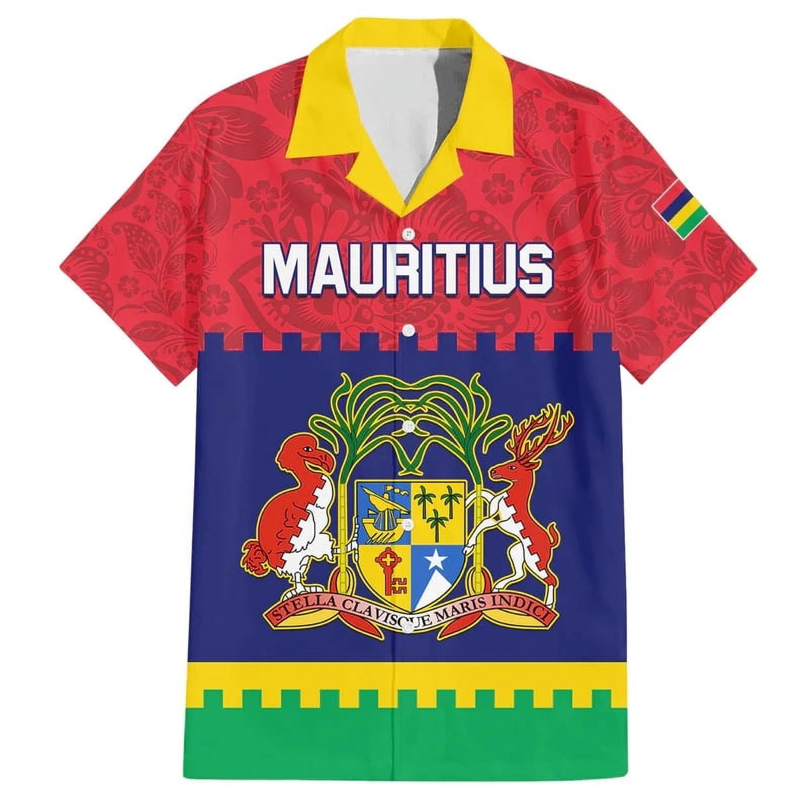 Africa Mauritius Map Flag 3D Print Shirts For Men Clothes National ...