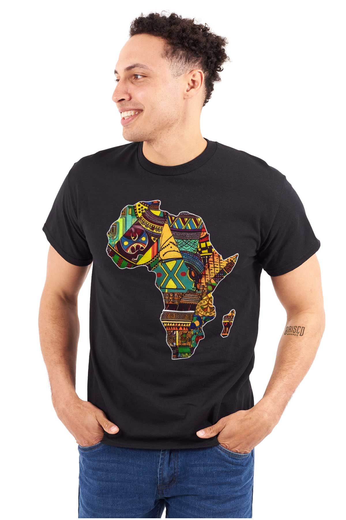 Africa Outline Tribal Patterns Men's Graphic T Shirt Tees Brisco Brands ...