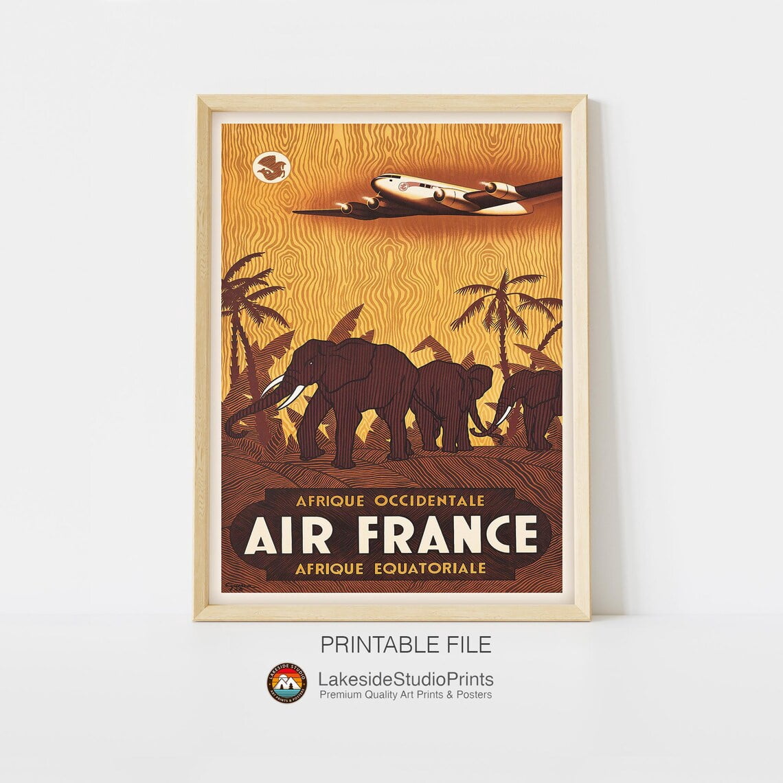 Africa Vintage Travel Poster Instant Jpg File Print Digital Art Decor ...