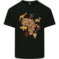 Africa Wildlife Map With Giraffe Rhino Lion Nature Art Unisex T-Shirt ...