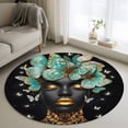 African American 3FT Round Area Rugs Woman Portrait Butterfly Luxury ...