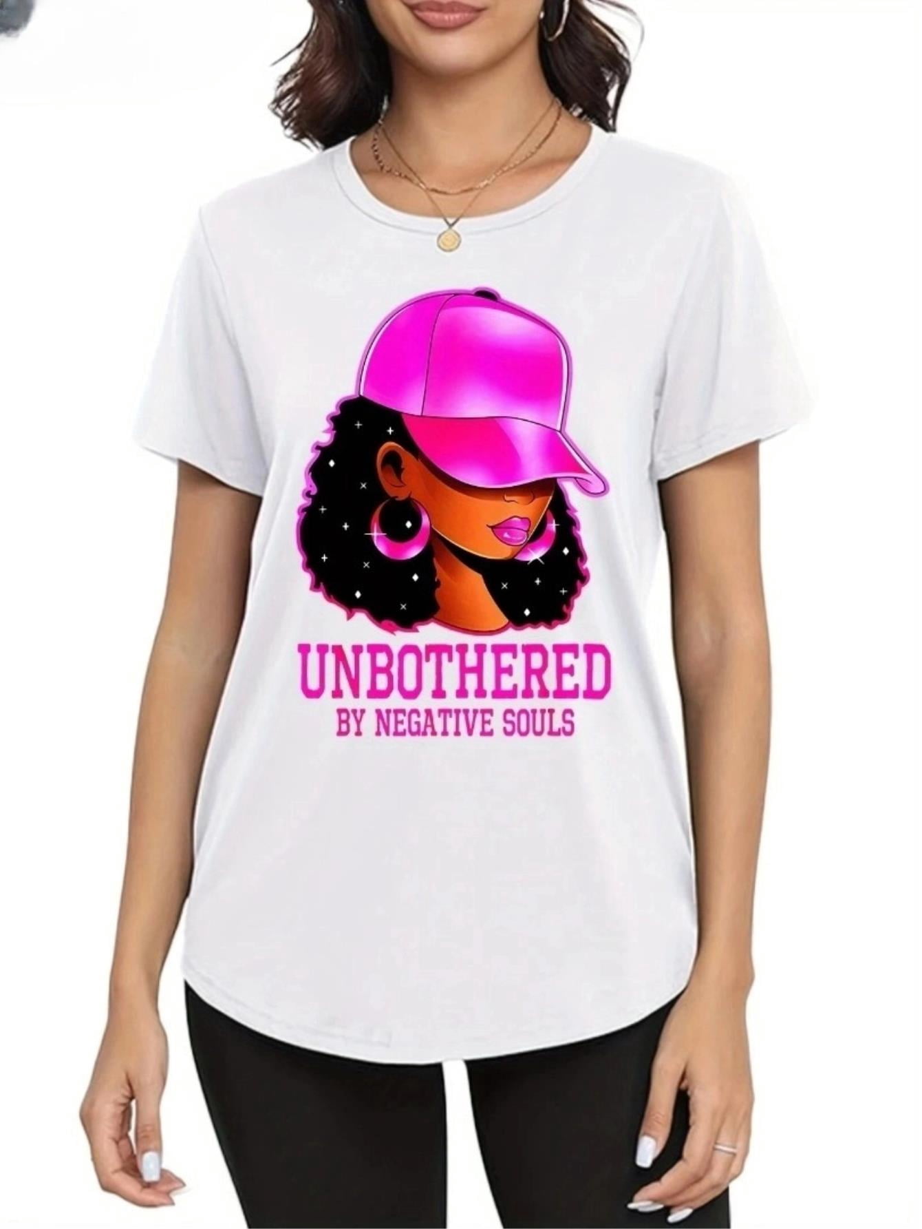 African American Afro Queen Sassy Black Unbothered T-Shirt, Cotton 10. ...