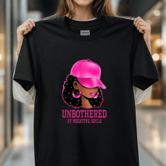 African American Afro Queen Sassy Black Woman Unbothered Pride Unisex T ...