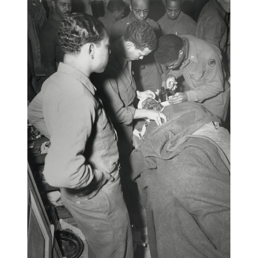 African American Army Surgeon Stitches Face And Shoulder Wounds In The ...