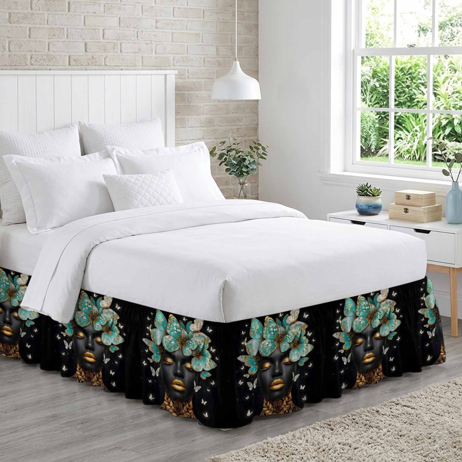 African American Bed Skirt Queen Size 16 Inch Drop, Woman Portrait ...