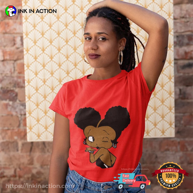 African American Betty Boop Winking Classic and Iconic T-Shirt, Betty ...