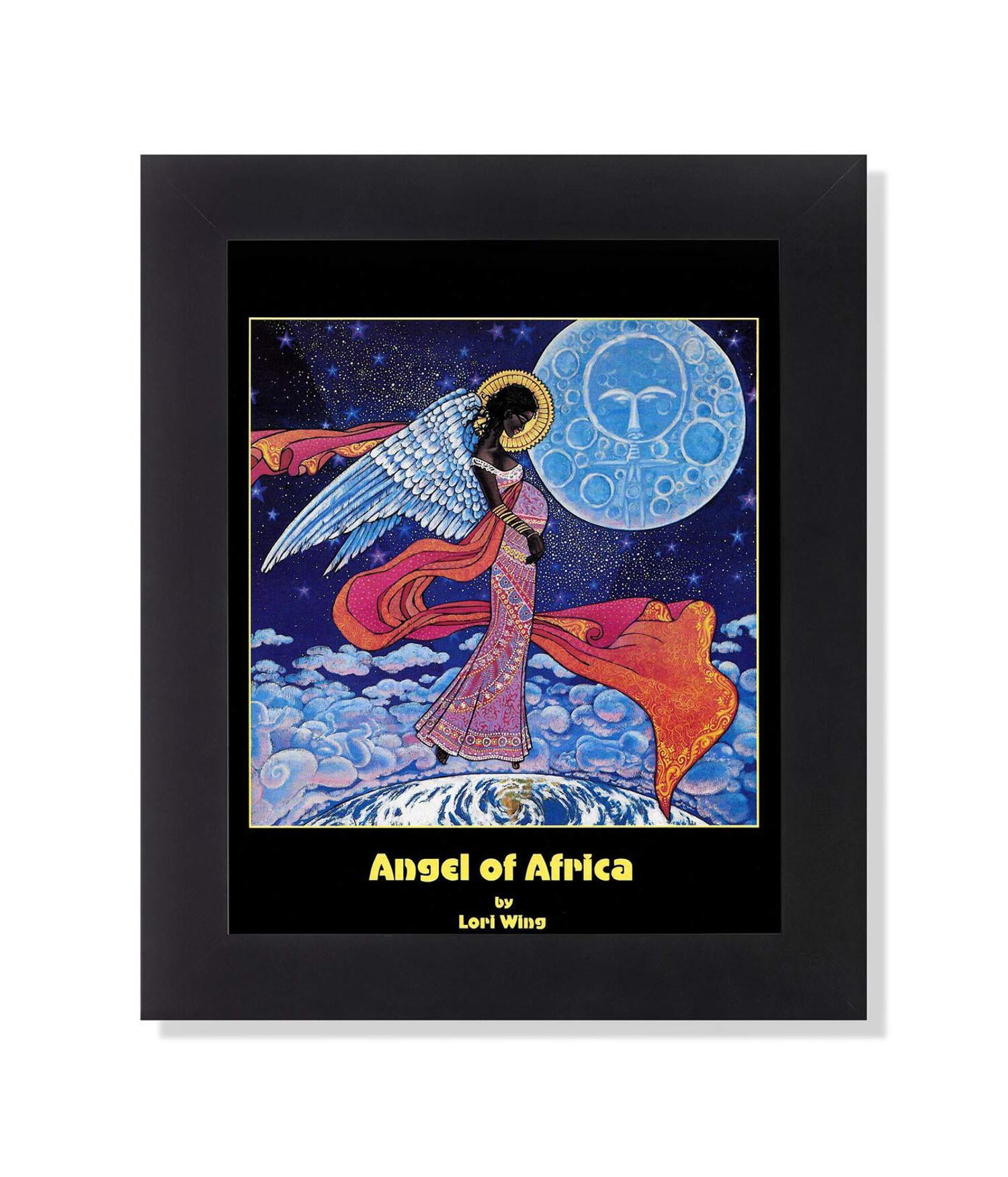 African American Black Angel of Africa Wall Picture Framed 8x10 Art ...