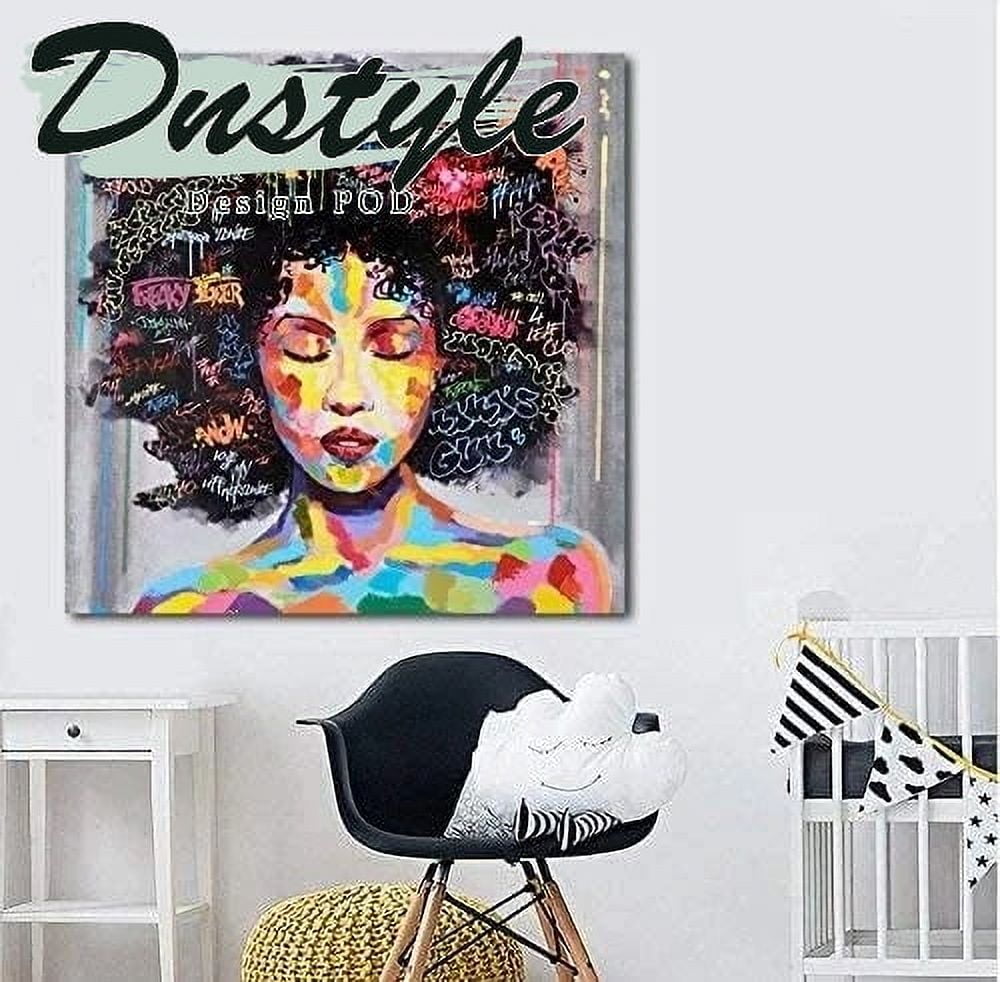 African American Black Art Original Designed Pop Graffiti Style Canvas ...