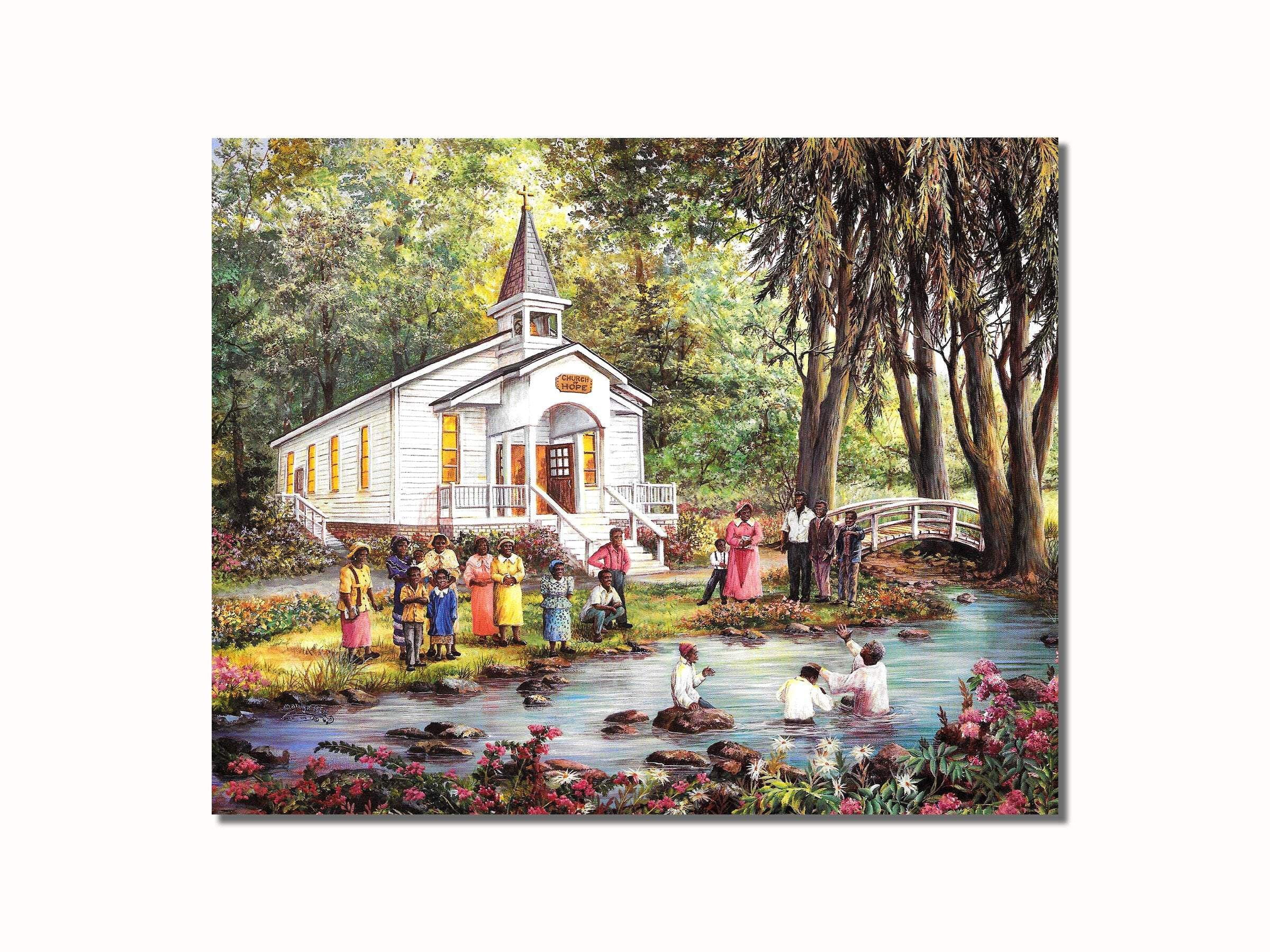 African American Black Baptism by Church Christian Wall Picture 8x10 ...