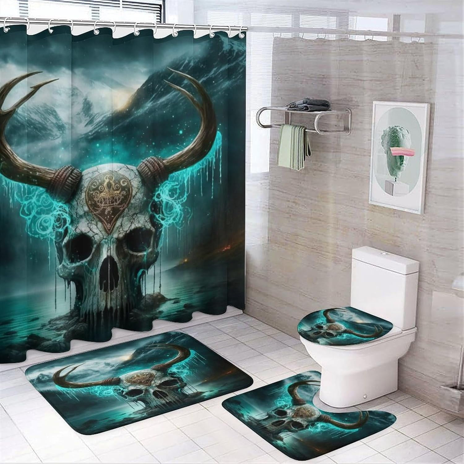 African American Black Girl Egypt Shower Curtain Sets 4 Piece,Vintage ...