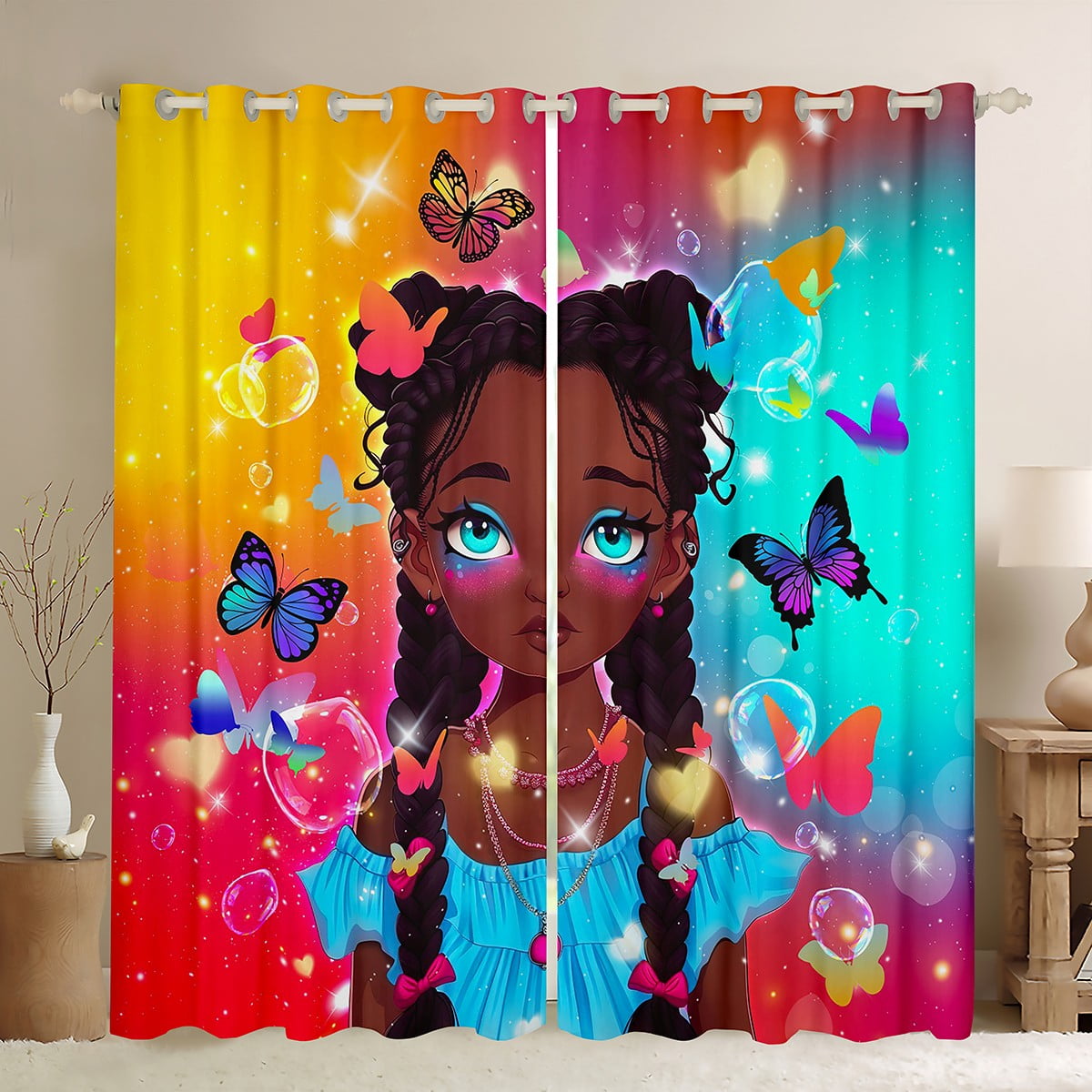 African American Black Girls Blackout Curtains, Black Girls Magic ...