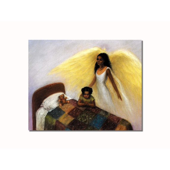 African American Black Guardian Angel Girl Praying Wall Picture 8x10 ...