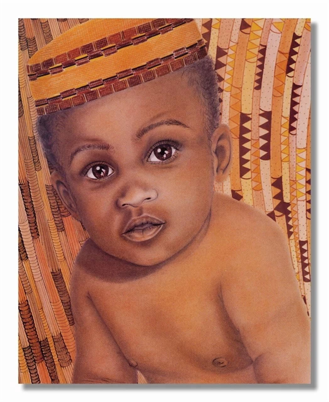 African American Black Tribal Baby Wall Picture Art Home Decor Vintage ...