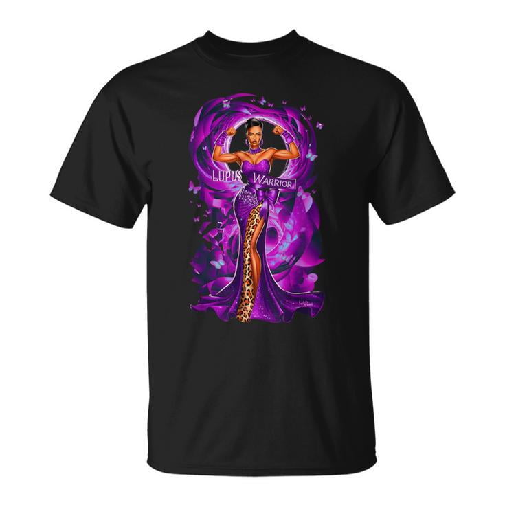 African American Black Woman Lupus Warrior T-Shirt – Purple Ribbon Mom ...