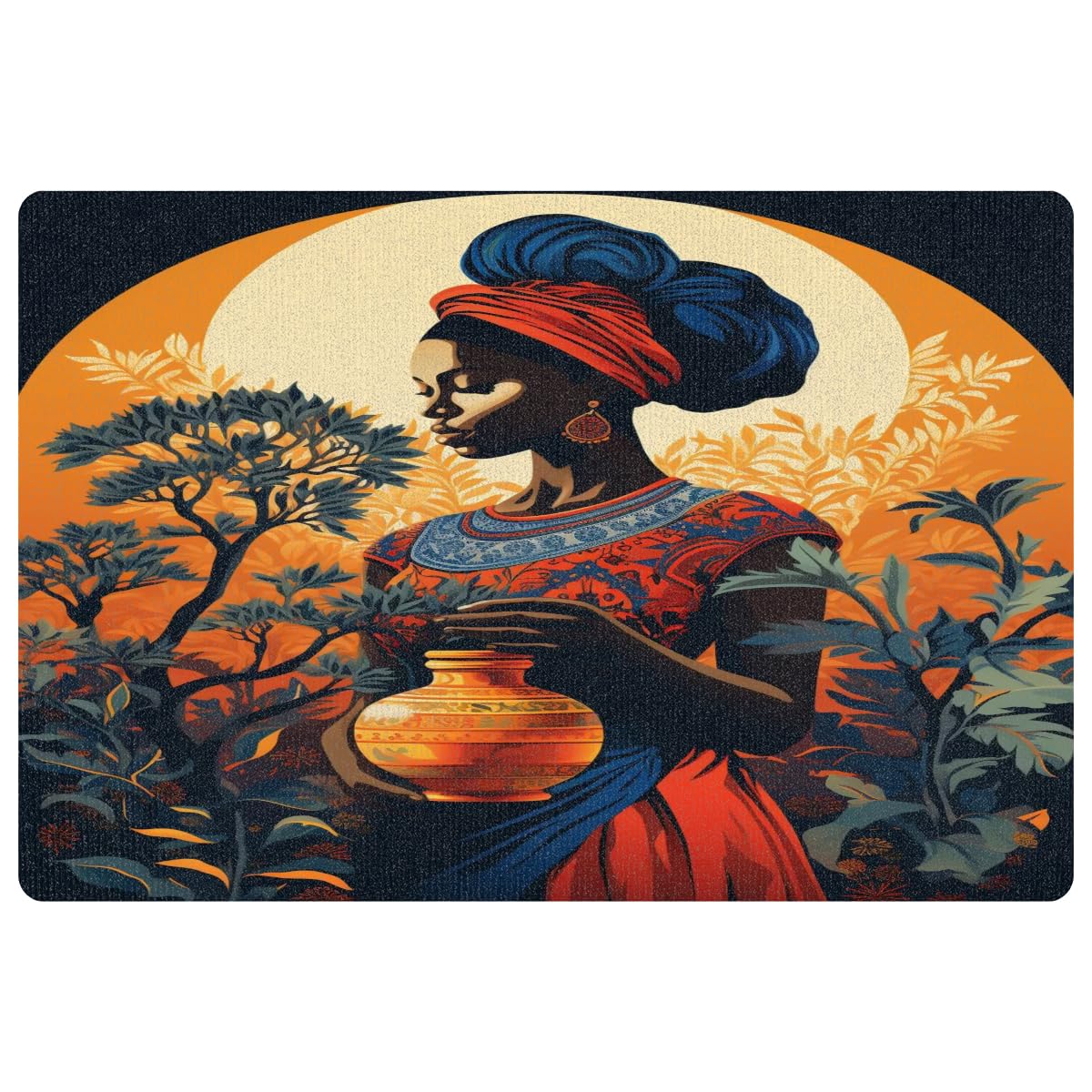 African American Black Women Door Mat Indoor Outside Entrance Doormats ...