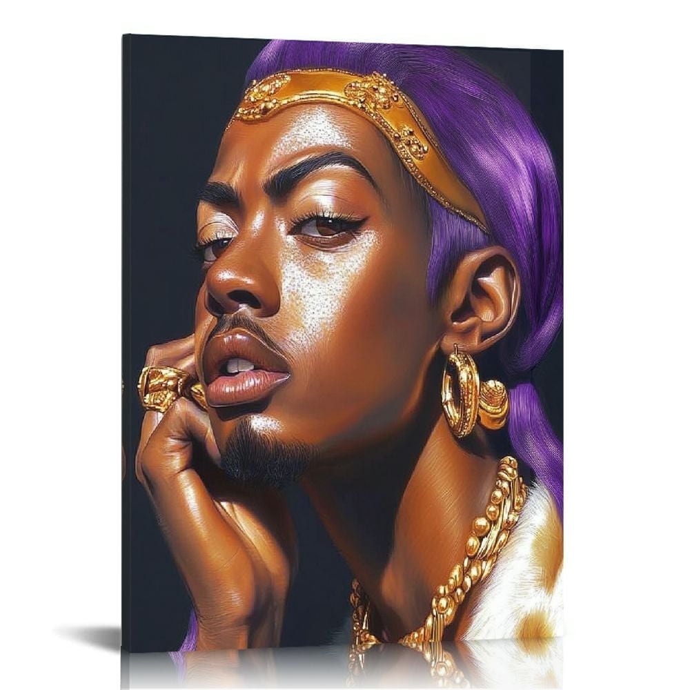 African American Black male Poster Boho Black male Prints Painting ...