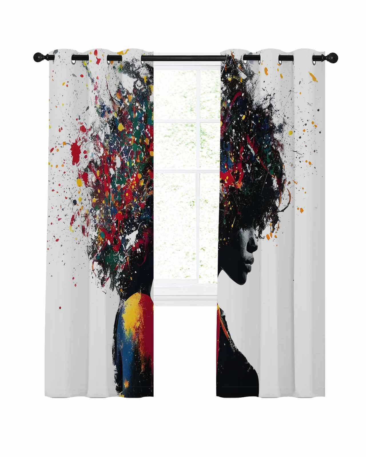African American Blackout Curtains for Bedroom Living Room, Colorful ...