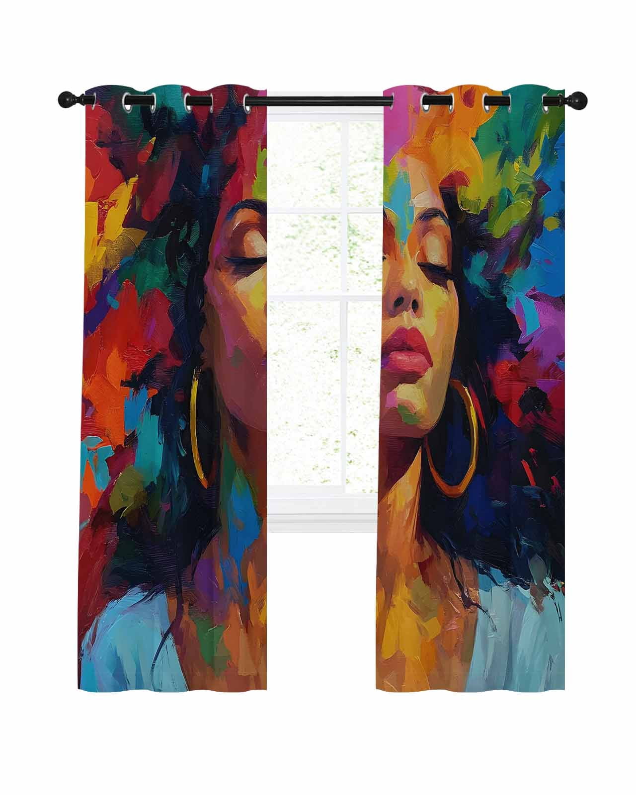 African American Blackout Curtains for Bedroom Living Room, Colorful ...