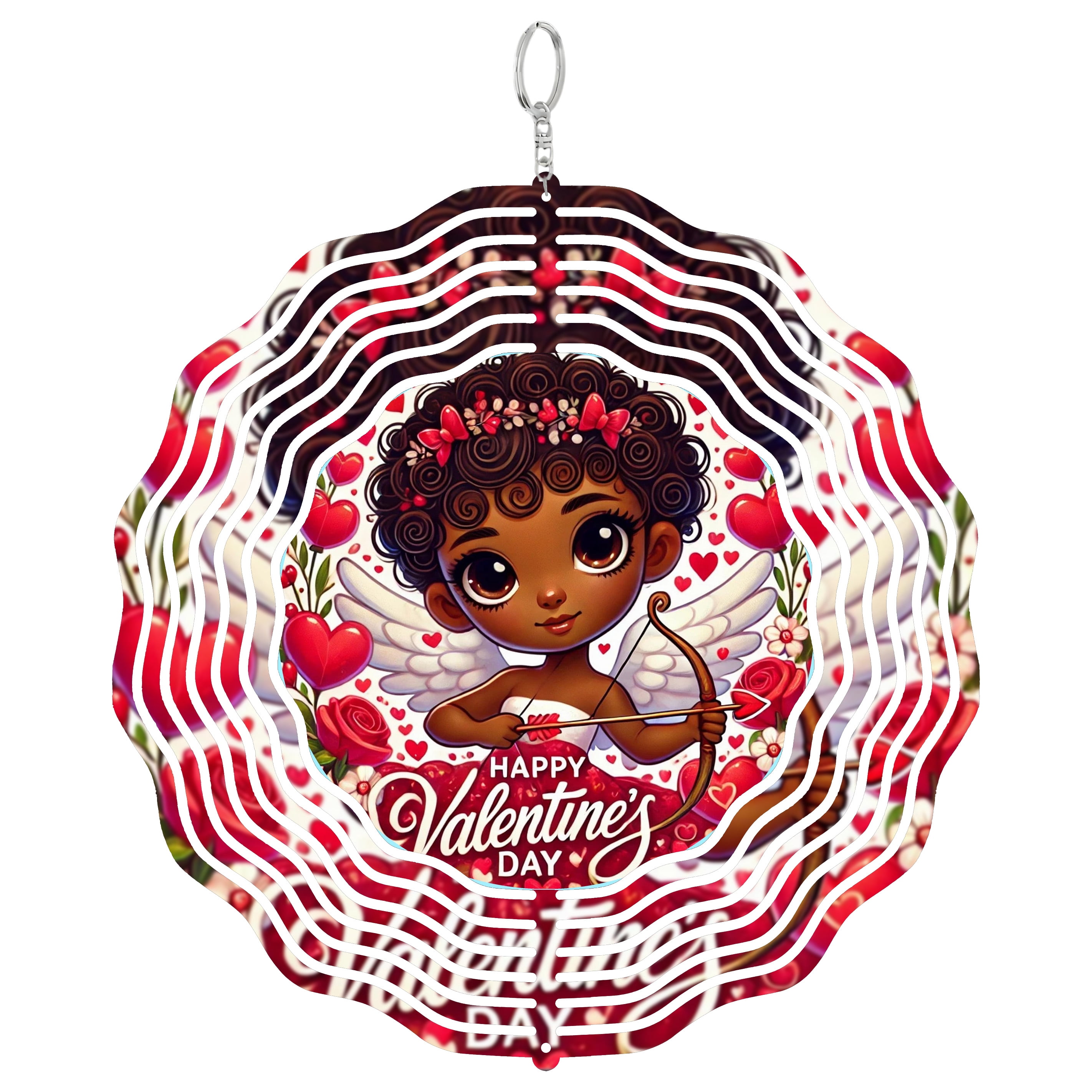 African American Cherub Decor 3D Wind Spinner Stainless Steel Kinetic ...