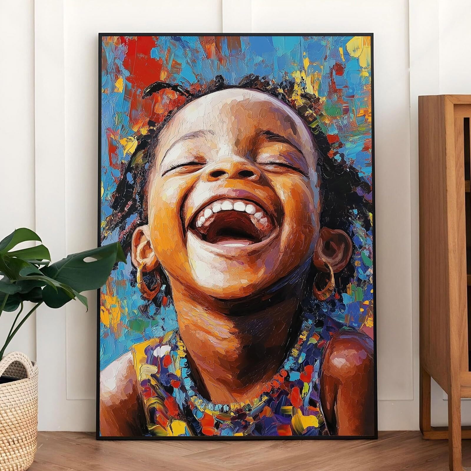 African American Children Wall Art Black Boy Posters Children Laughing ...