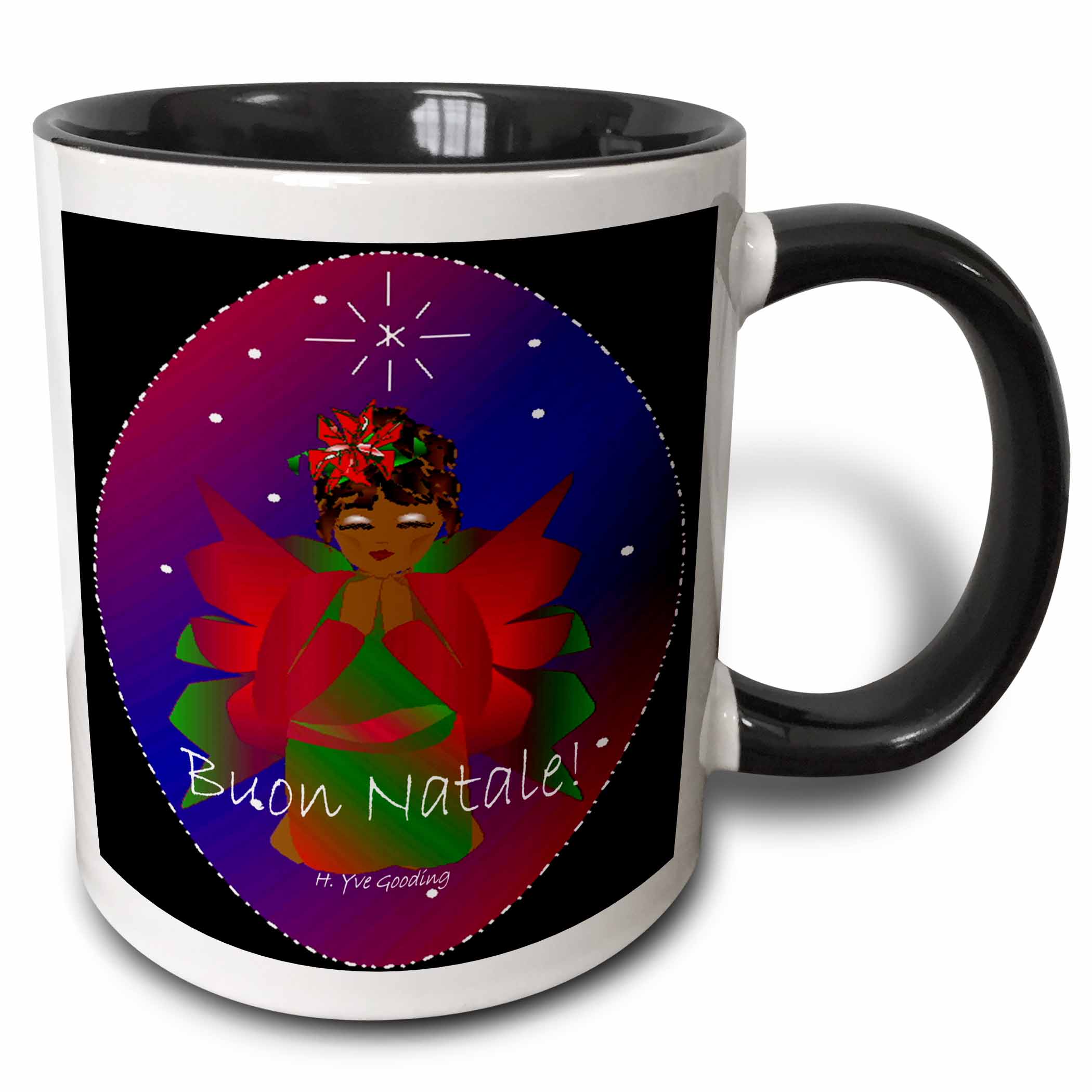 3drose, African-american Christmas Angel Baby Girl Praying with Buon ...