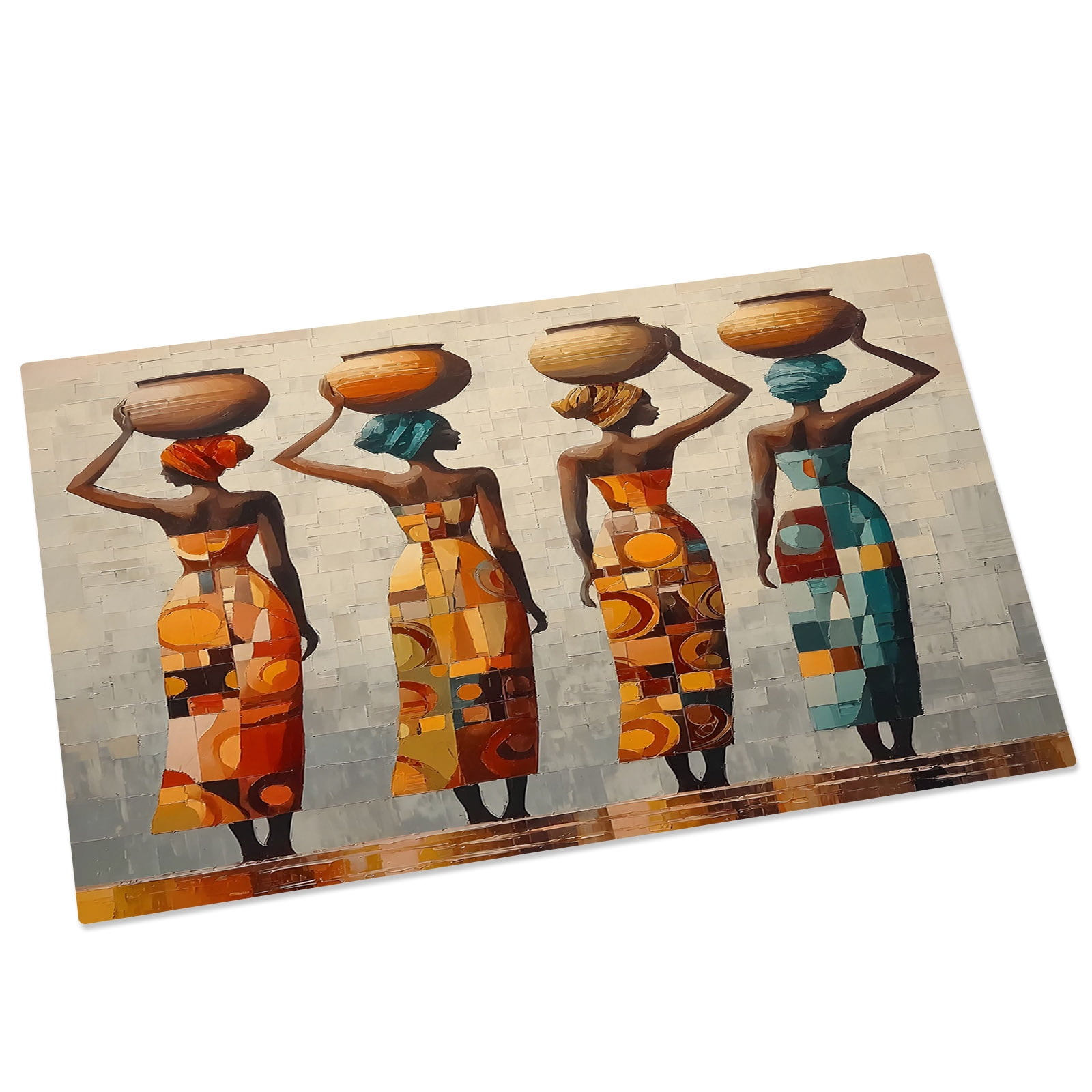 African American Door Mat 16x24 Inch Black Woman Dress African Tribe ...
