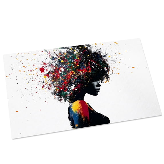 African American Door Mat 20x31.5 Inch Colorful Sparkles Female ...