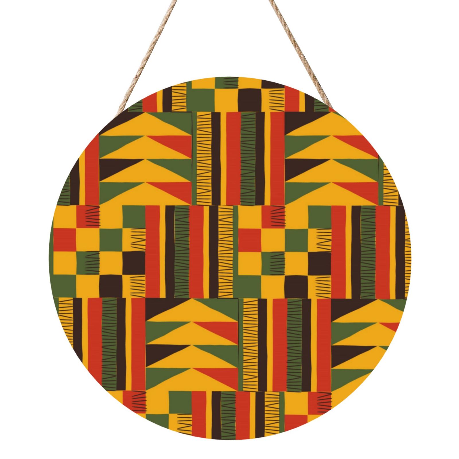 African American Ethnic Tribal Style Print Wooden Hanging Sign Ornament ...