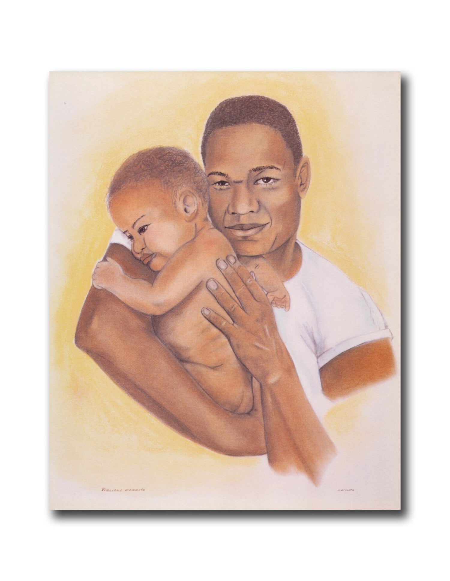 African American Father Son Precious Moments Wall Picture 8x10 Art ...