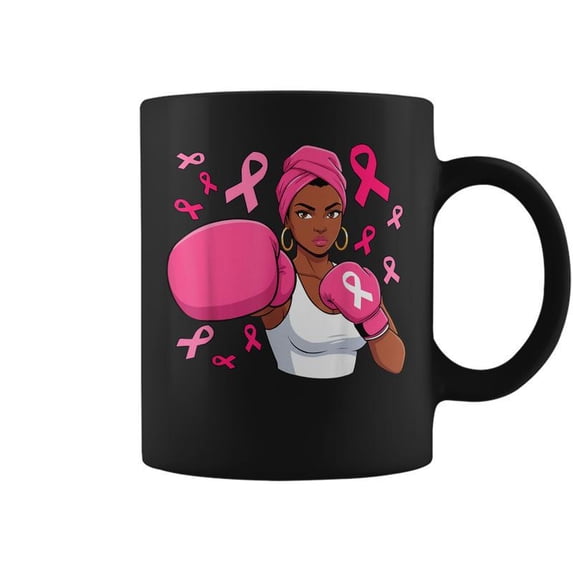 African American Fight Breast Cancer Awareness Month Coffee Mugs ...