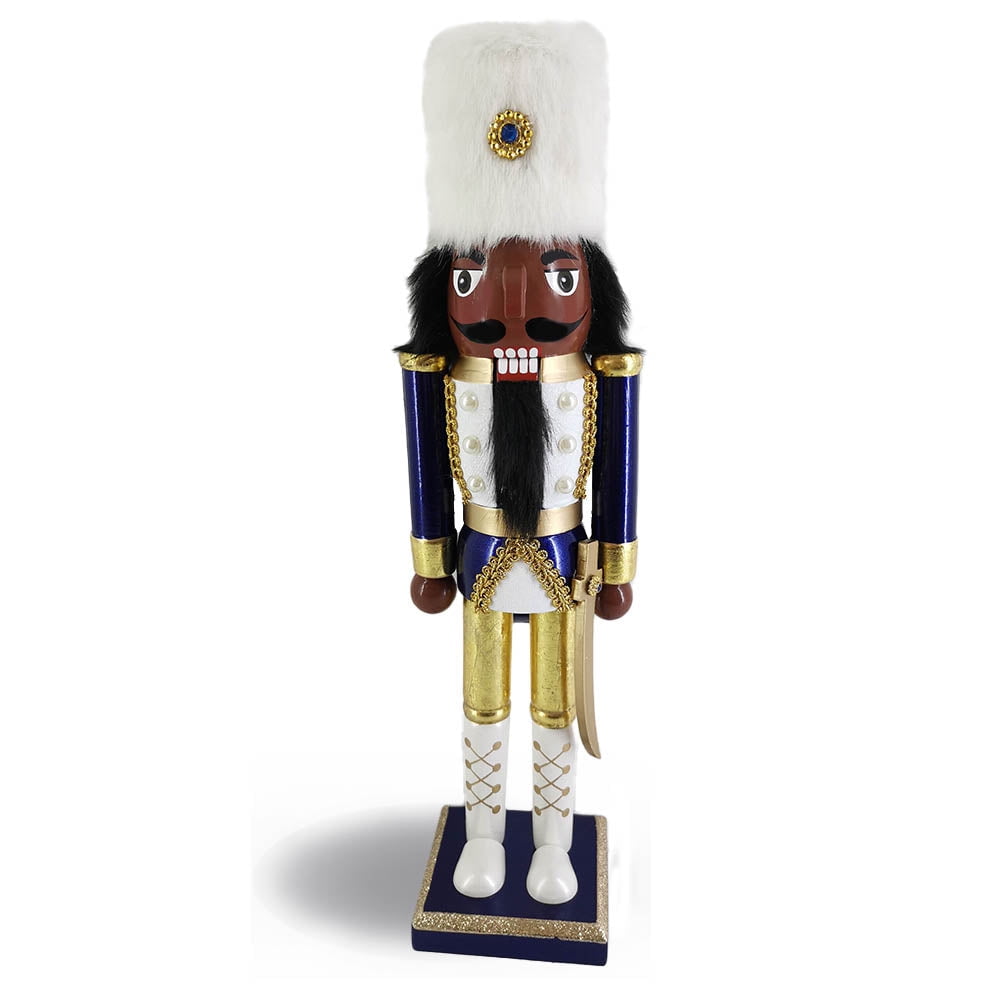 African American Gold and Navy Decorative Nutcracker - Walmart.com