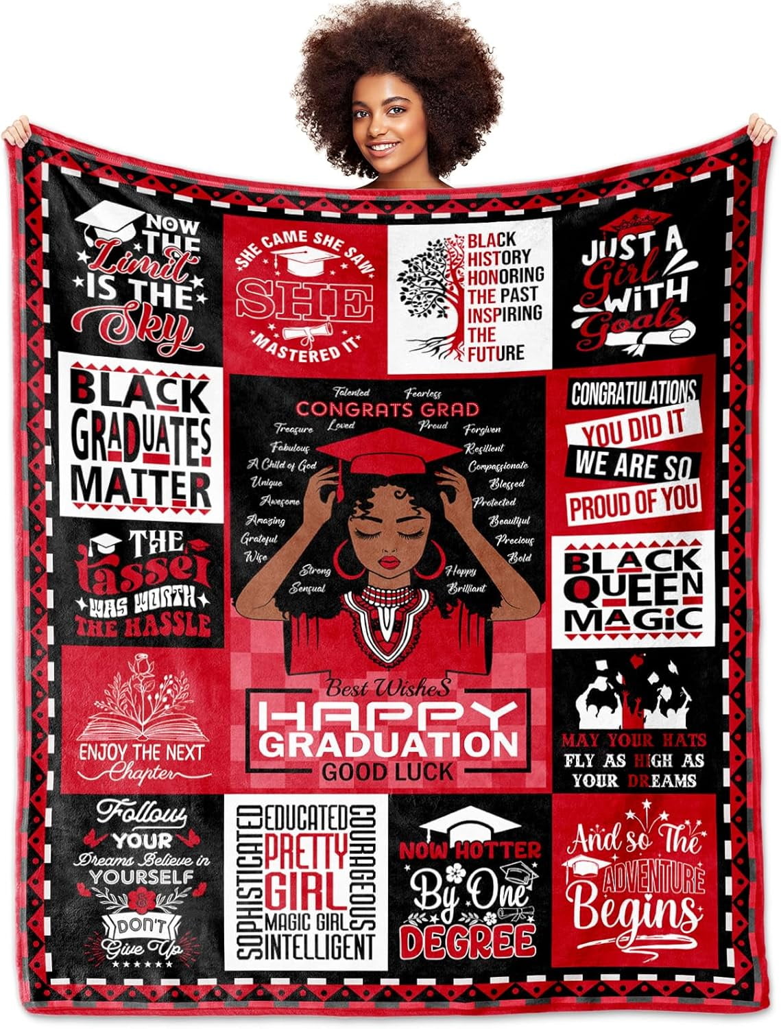 African American Graduation Gifts Throw Blanket 60" X 50", Graduation ...