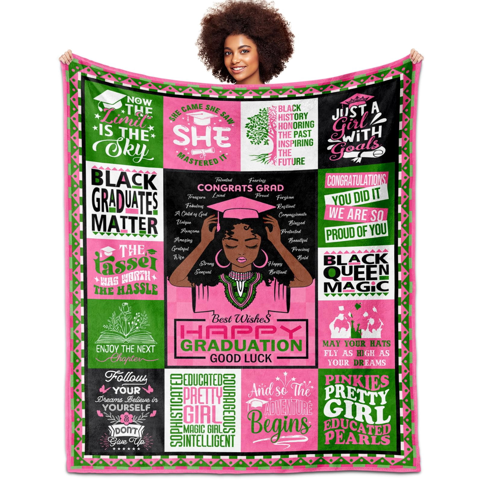 African American Graduation Gifts Throw Blanket, Graduation Gifts for ...