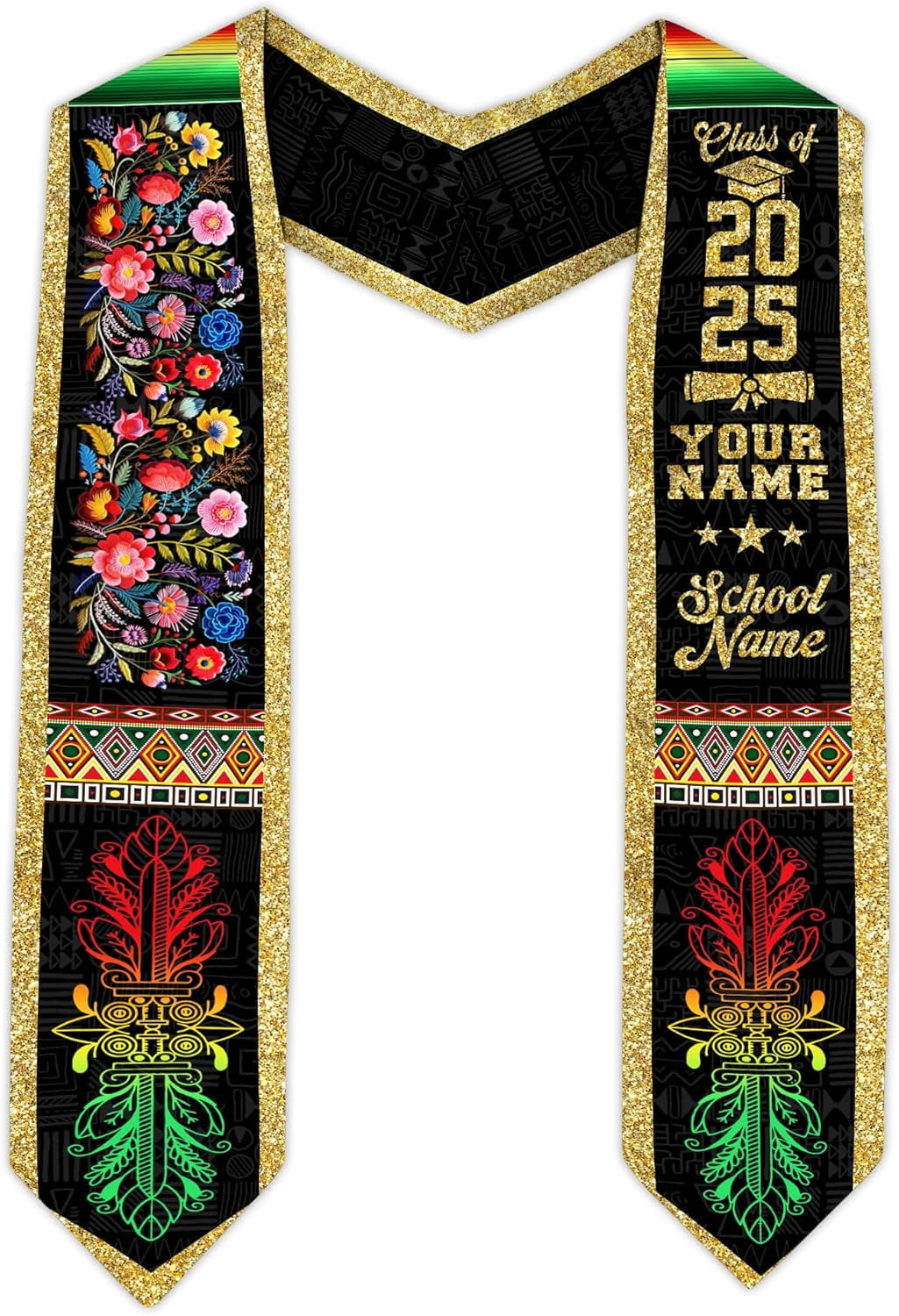 African American Graduation Sash, Graduation Stole Customize, African ...