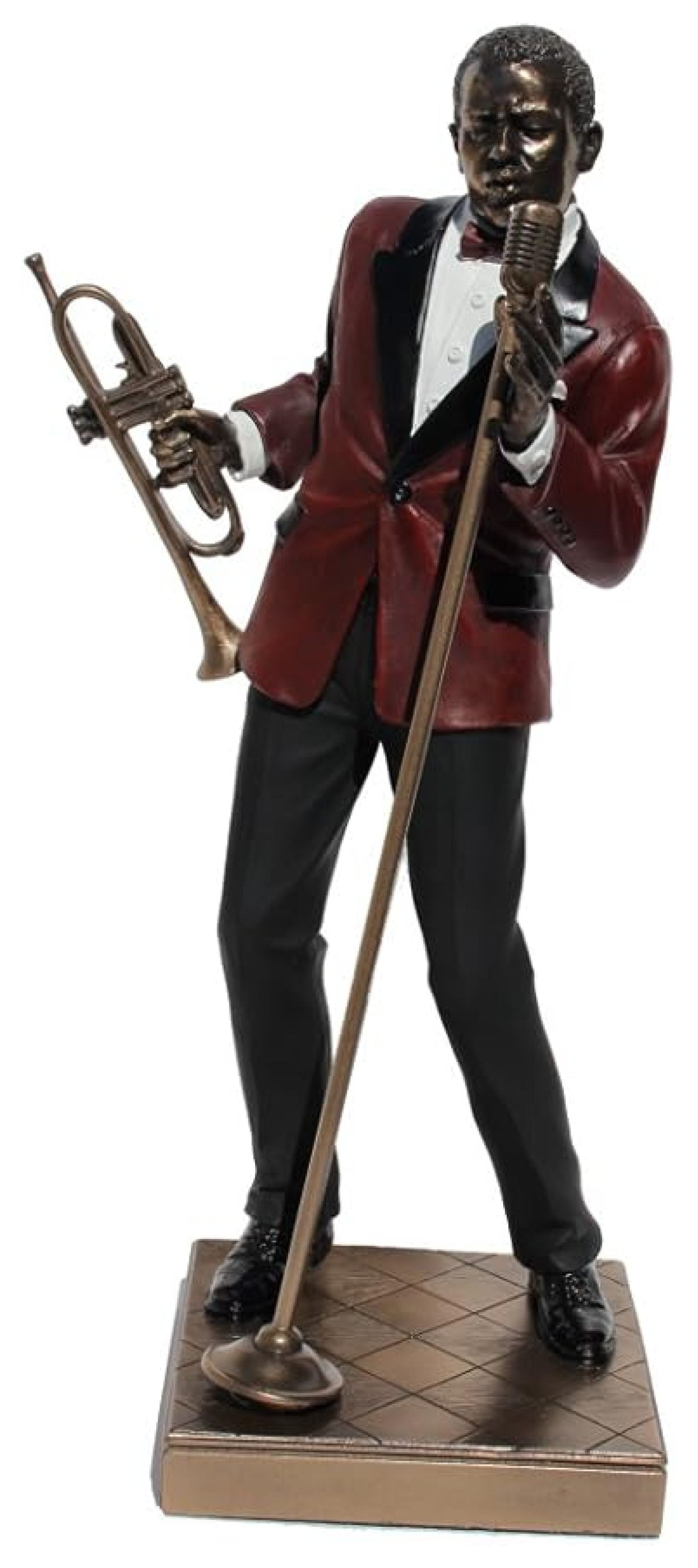 African American Jazz Band Male Singer with Trumpet Cold Cast Bronze ...