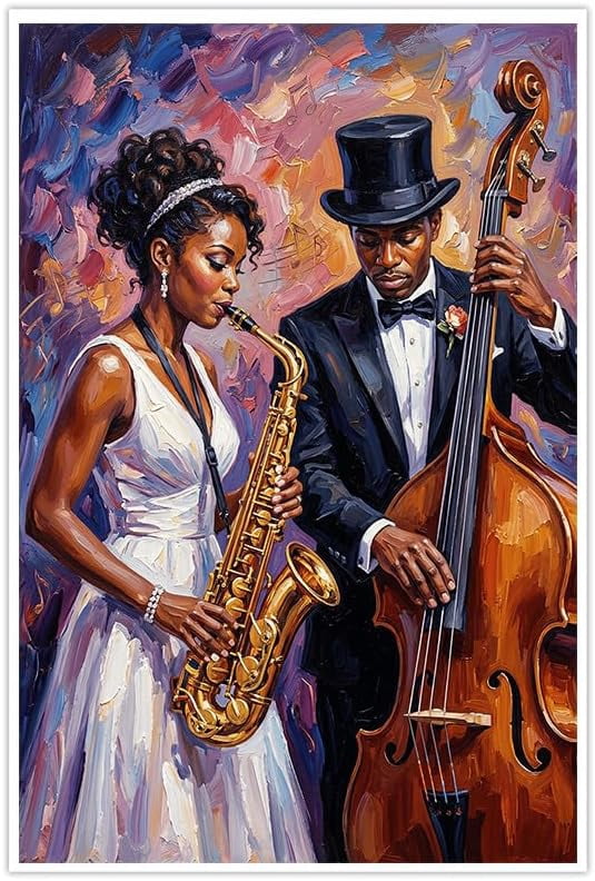 African American Jazz Wall Art Canvas Posters Black Musicians in Top ...