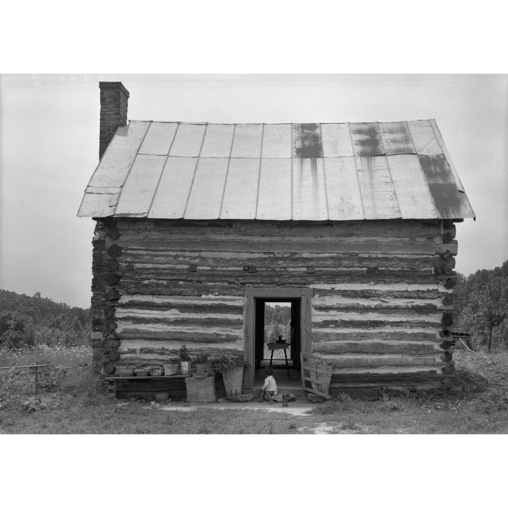 African American Sharecropper House With Child On Steps History (36 x ...