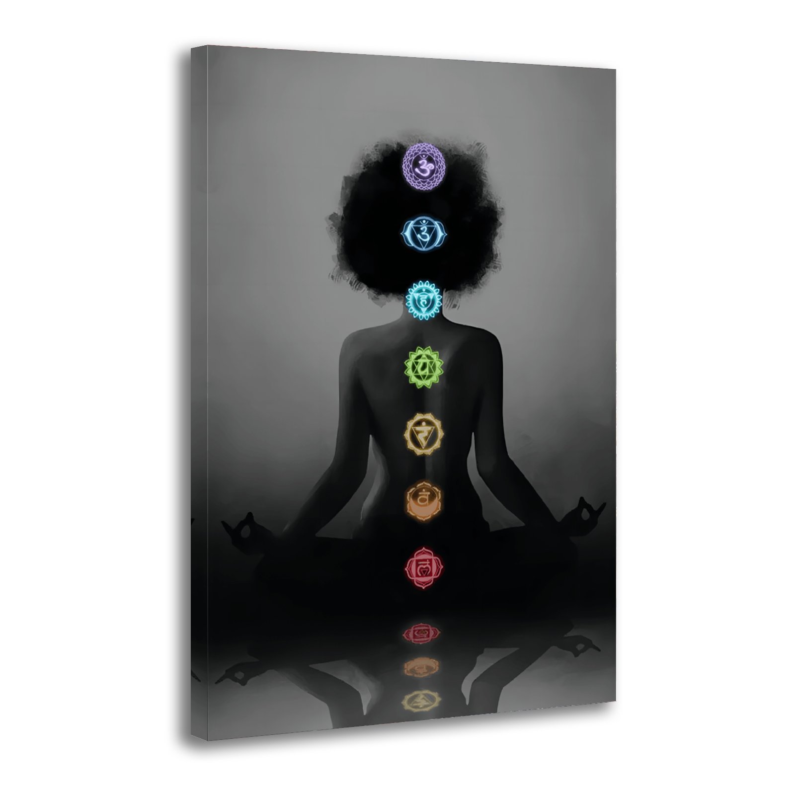African American Spiritual Yoga 7 Chakras Black Woman Mandala Picture ...