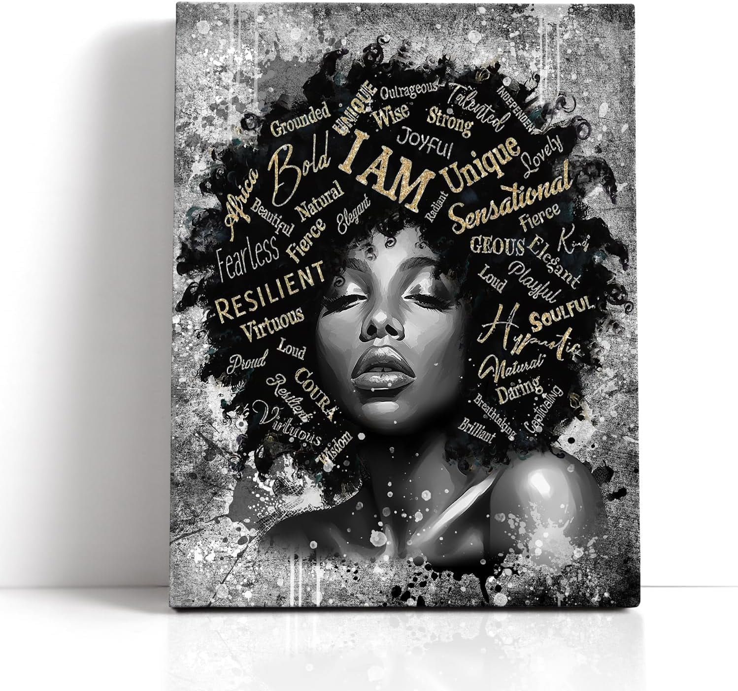 African American Wall Art Black Girl Wall Art Christian Gifts for Women Inspiration Black Art ...