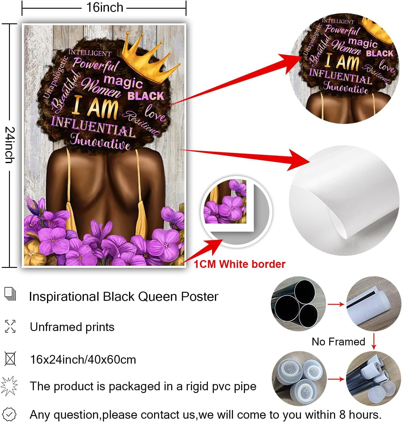 African-American-Wall-Art-Inspirational-Black-Girl-Poster-Black-Queen ...