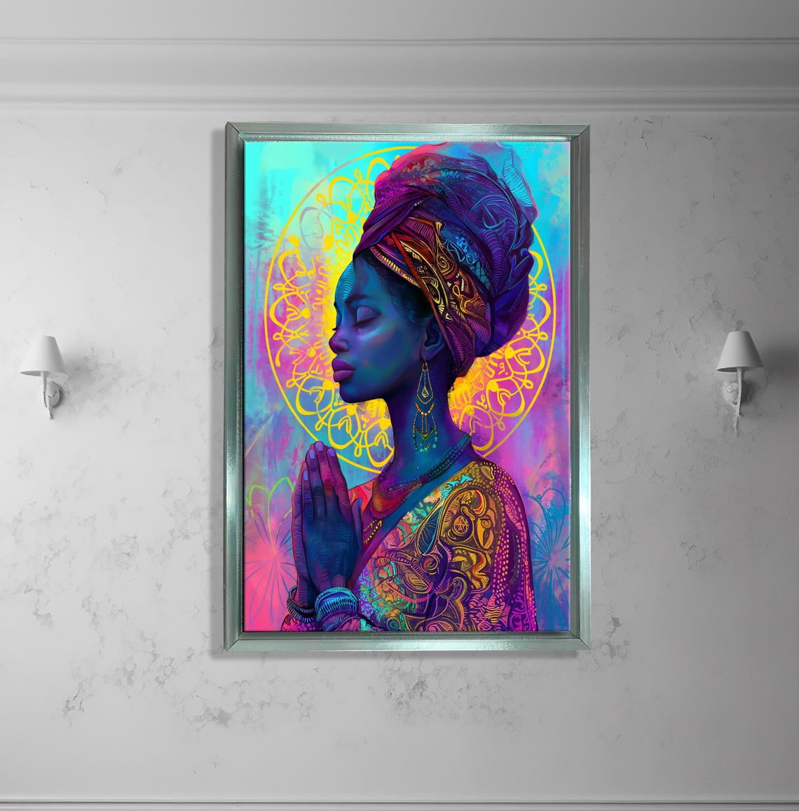 African American Wall Art, Meditation Woman, Spiritual Black Girl ...
