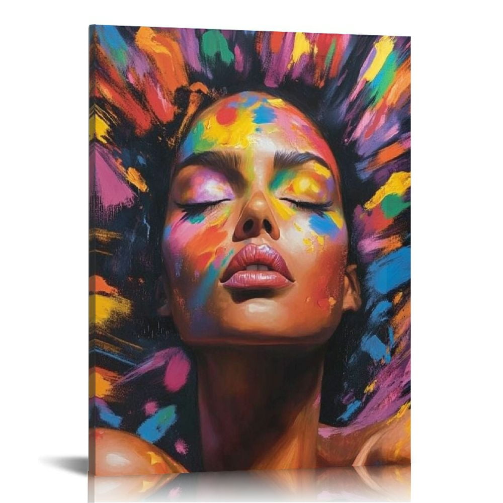African American Woman Wall Art Black Art Poster Graffiti Canvas Painting Picture for Living ...