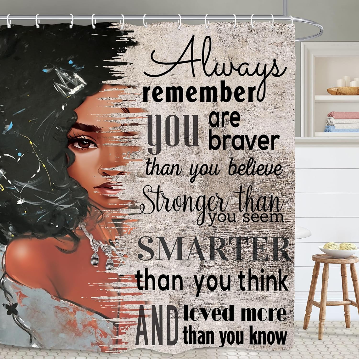 African American Women Bathroom Shower Curtain Sexy Black Girl Quotes ...