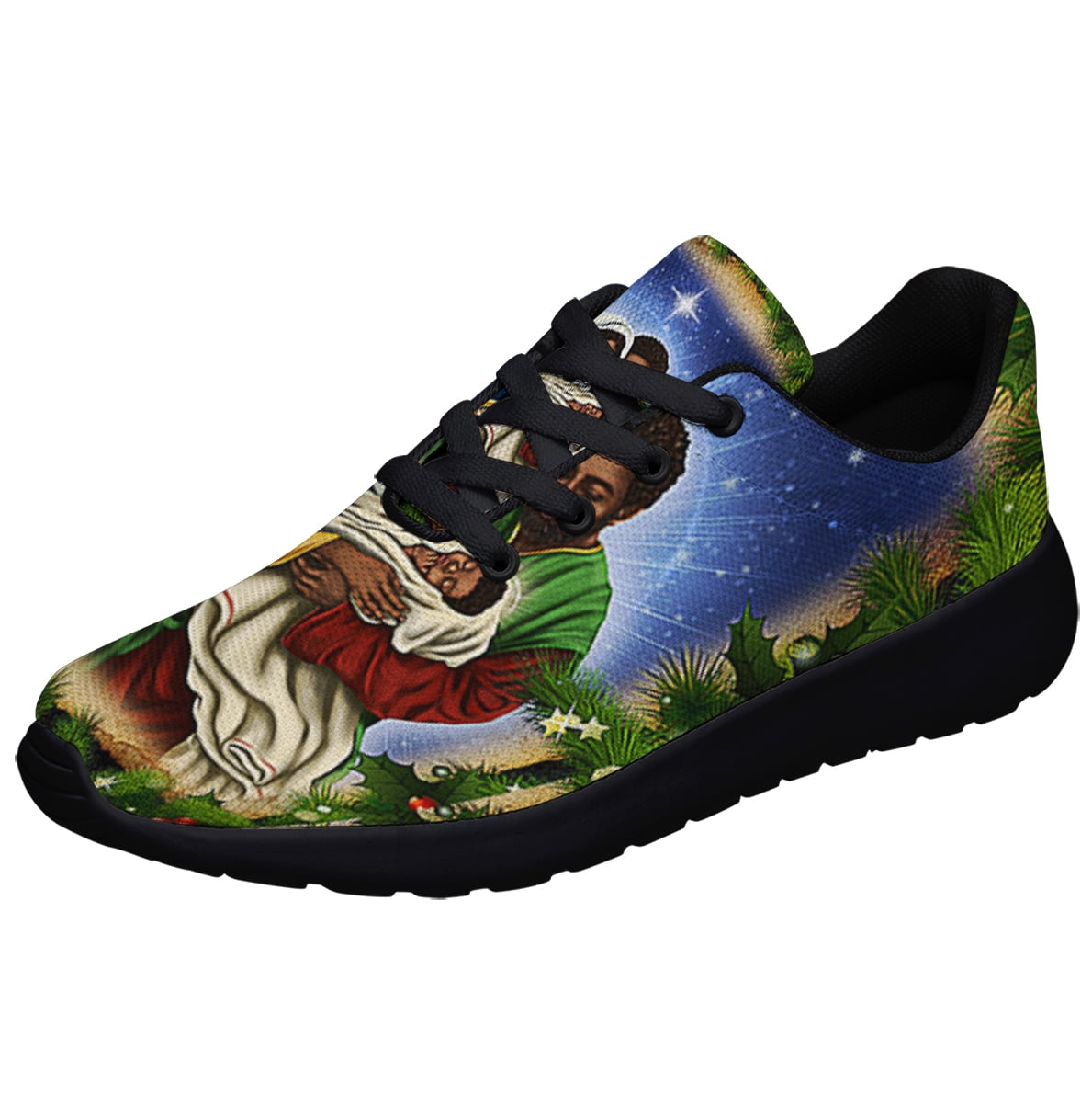 African American flag Black Holy Family Nativity Scene Shoes Sneakers ...