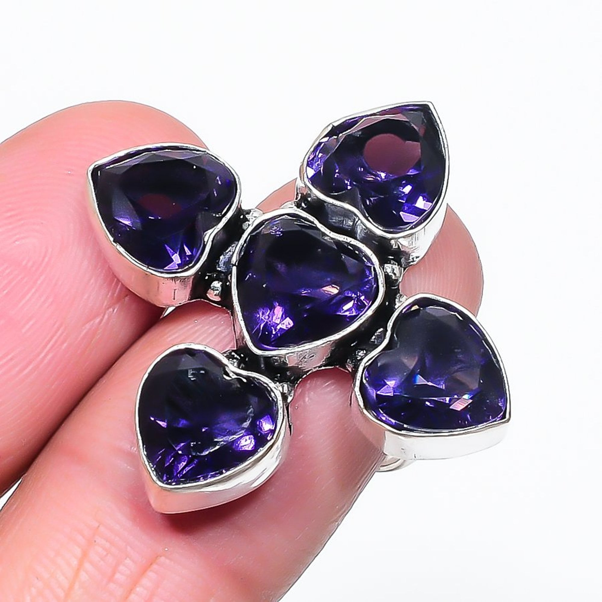 African Amethyst Heart Shape Gemstone Ring Handmade Beautiful Jewelry 7 ...