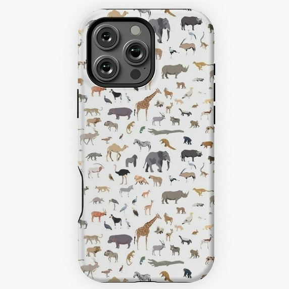 African Animal Tribal Pattern Art iPhone Case 17 16 15 14 13 12 11 Pro ...