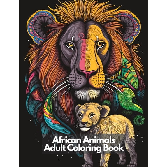 African Animals Adult Coloring Book: Coloring Book For Adults African ...